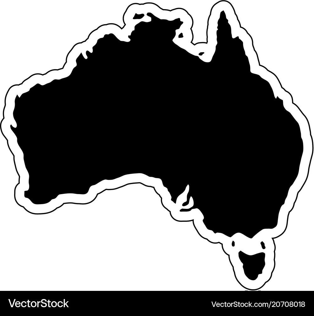 Black silhouette country australia Royalty Free Vector Image