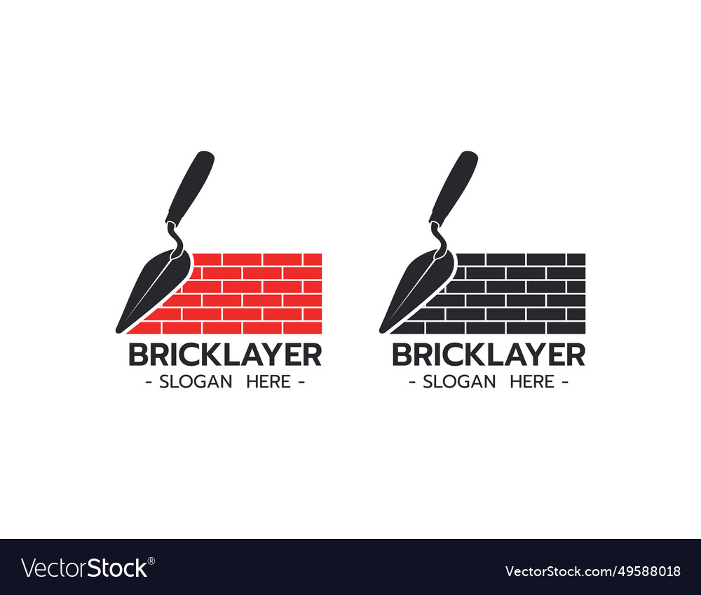 Bricklayer logo template Royalty Free Vector Image Bricklayer logo template Royalty Free Vector Image