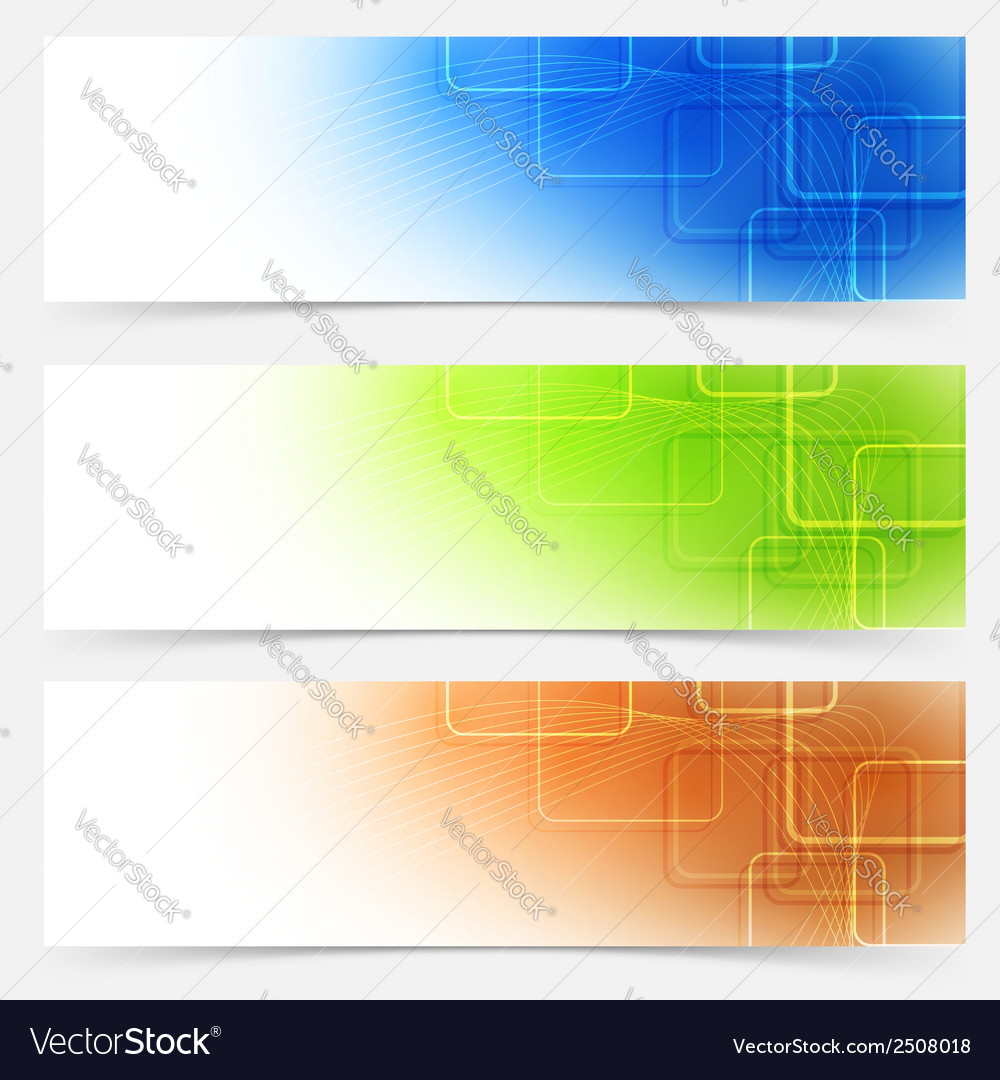 Bright web headers templates colorful collection Vector Image