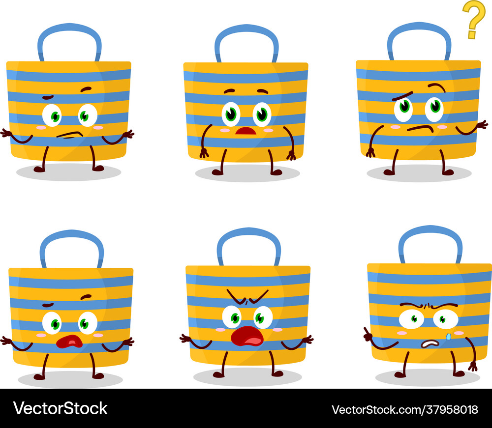 Cartoon character beach bag with what Royalty Free Vector