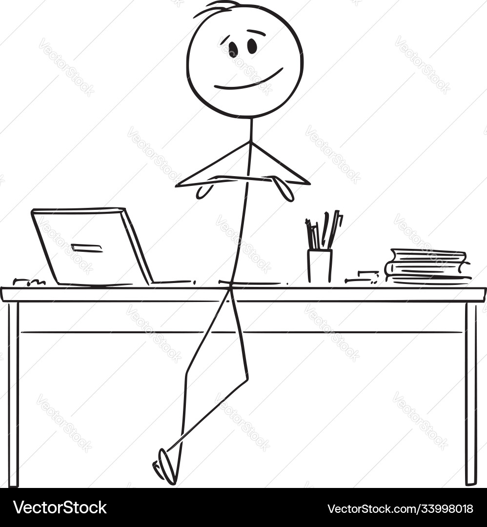 Cartoon happy successful confident man Royalty Free Vector