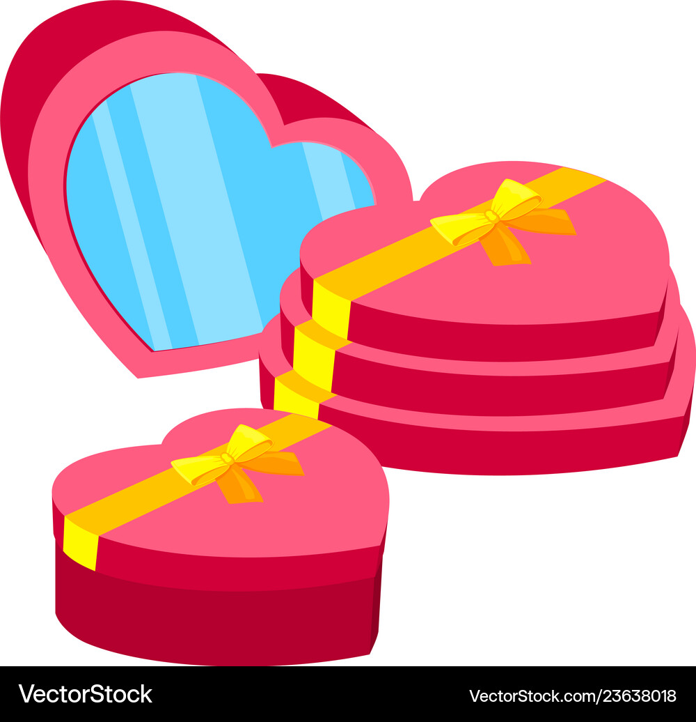 Cartoon pink heart box collection Royalty Free Vector Image