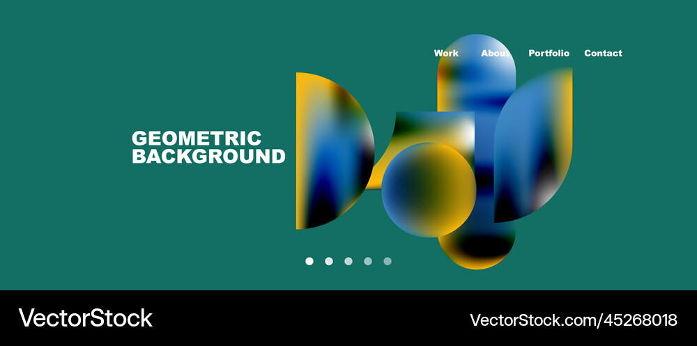 Colorful metallic geometric shapes minimal Vector Image