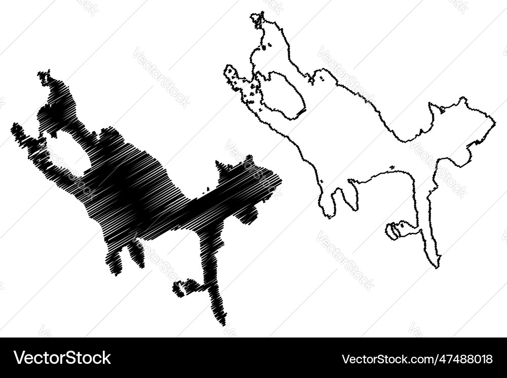Lake siljan kingdom of sweden map scribble Vector Image