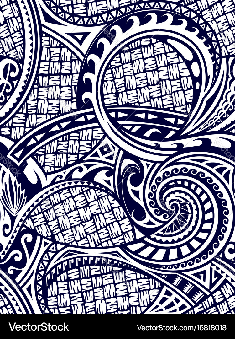 Maori style seamless ornament Royalty Free Vector Image