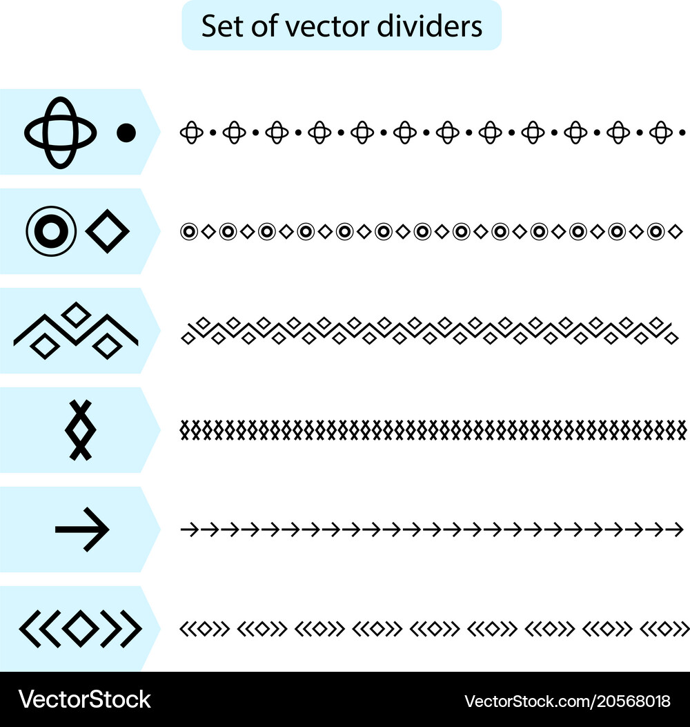 Set dividers isolated on white background Vector Image