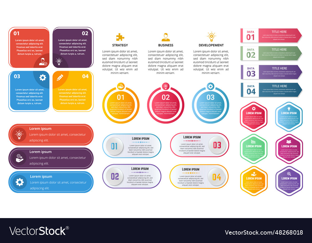 Set of chart infographic elements Royalty Free Vector Image