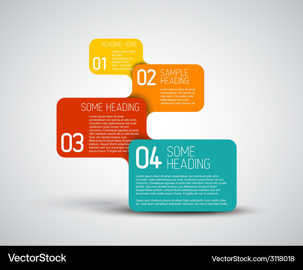 Set of colorful steps template Royalty Free Vector Image