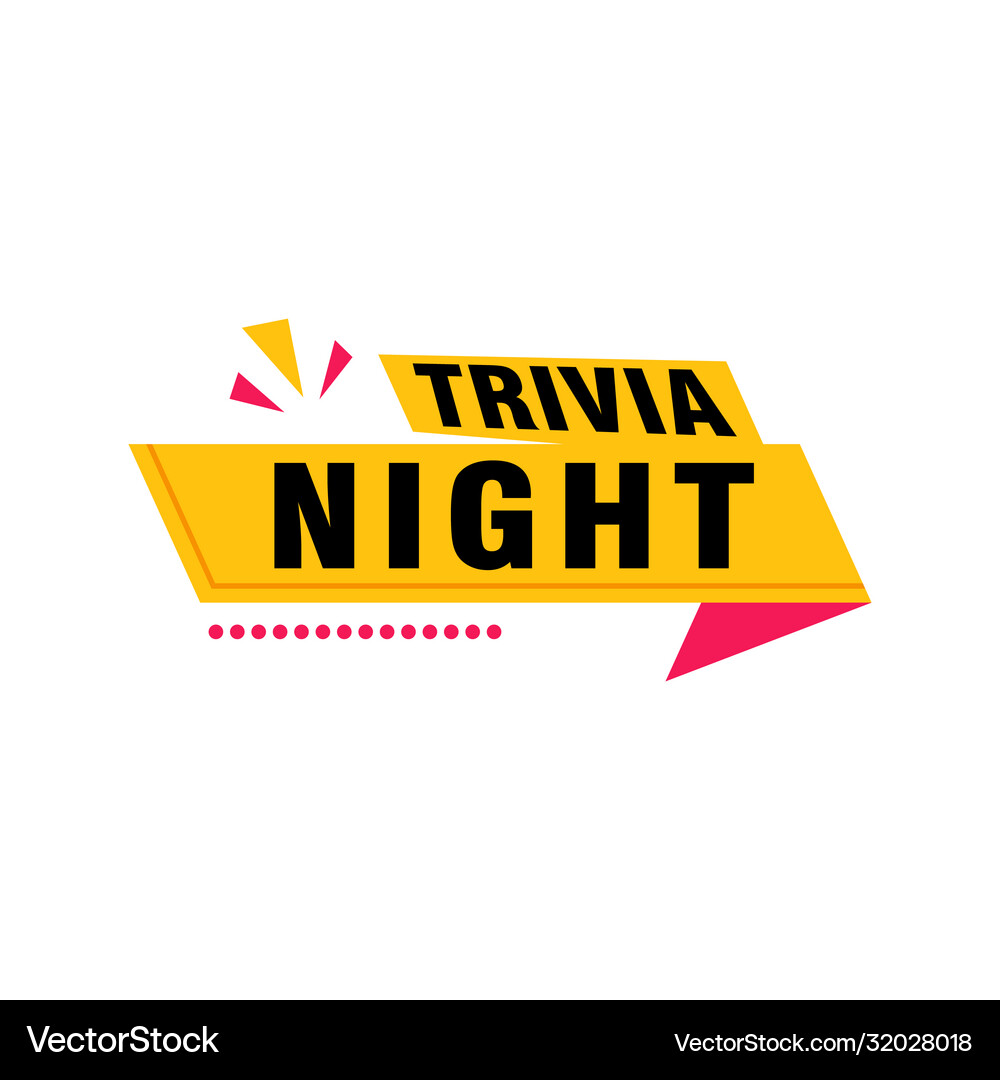 Trivia night labels banners ribbon design Vector Image