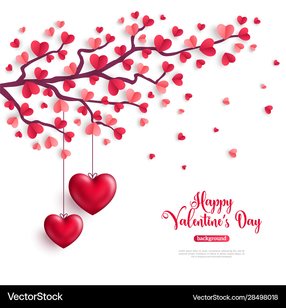 Valentine's Day Heart Tree Royalty Free Vector Image