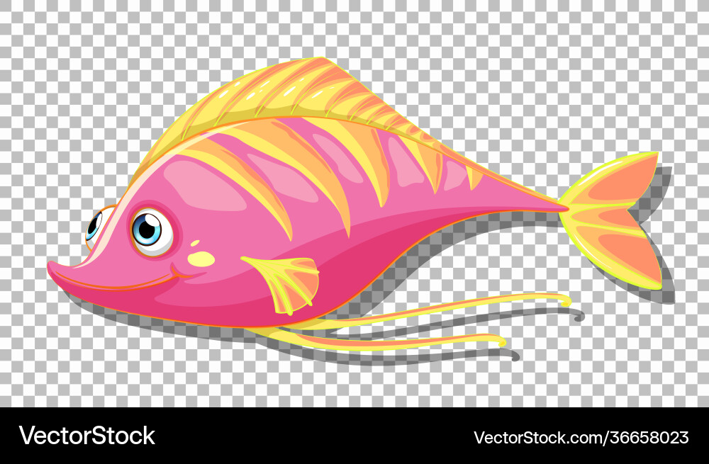A fish cartoon character isolated on transparent Vector Image