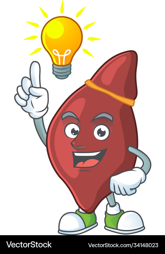 A genius liver mascot character design have Vector Image