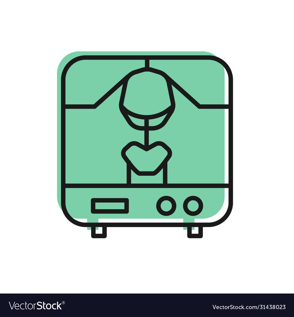 Black line x-ray machine icon isolated on white Vector Image