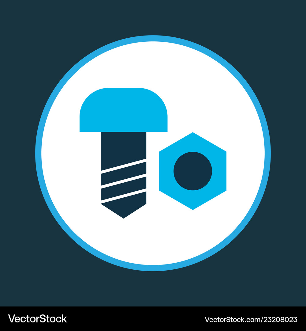 Bolt with nut icon colored symbol premium quality Vector Image
