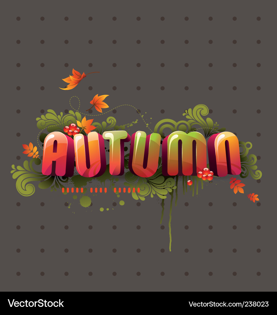 Colorful 3d autumn headline Royalty Free Vector Image