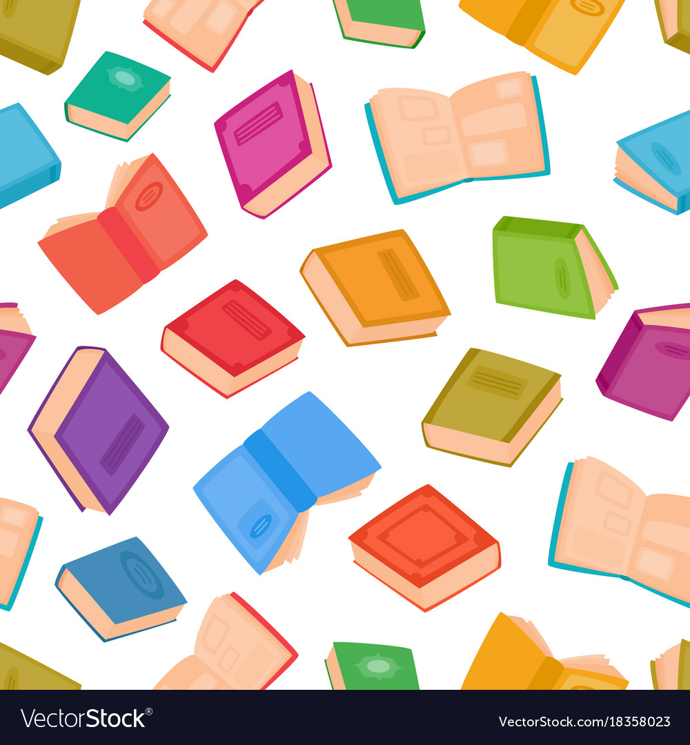 Different books seamless pattern Royalty Free Vector Image