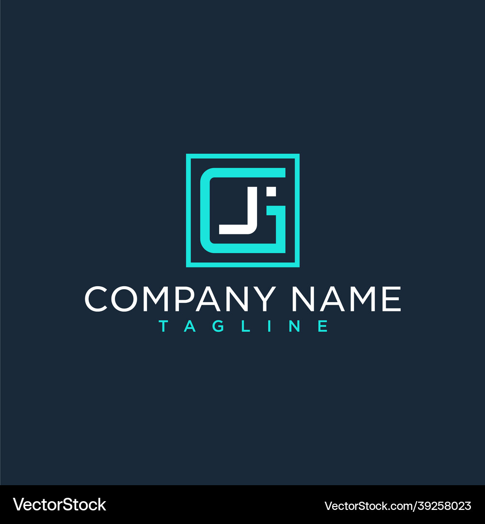 Gj jg initial logo luxury design inspiration Vector Image