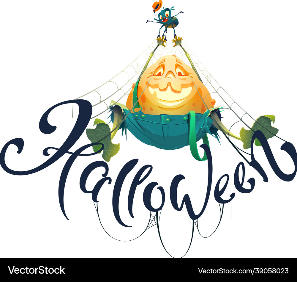 Happy halloween text template greeting card fun Vector Image