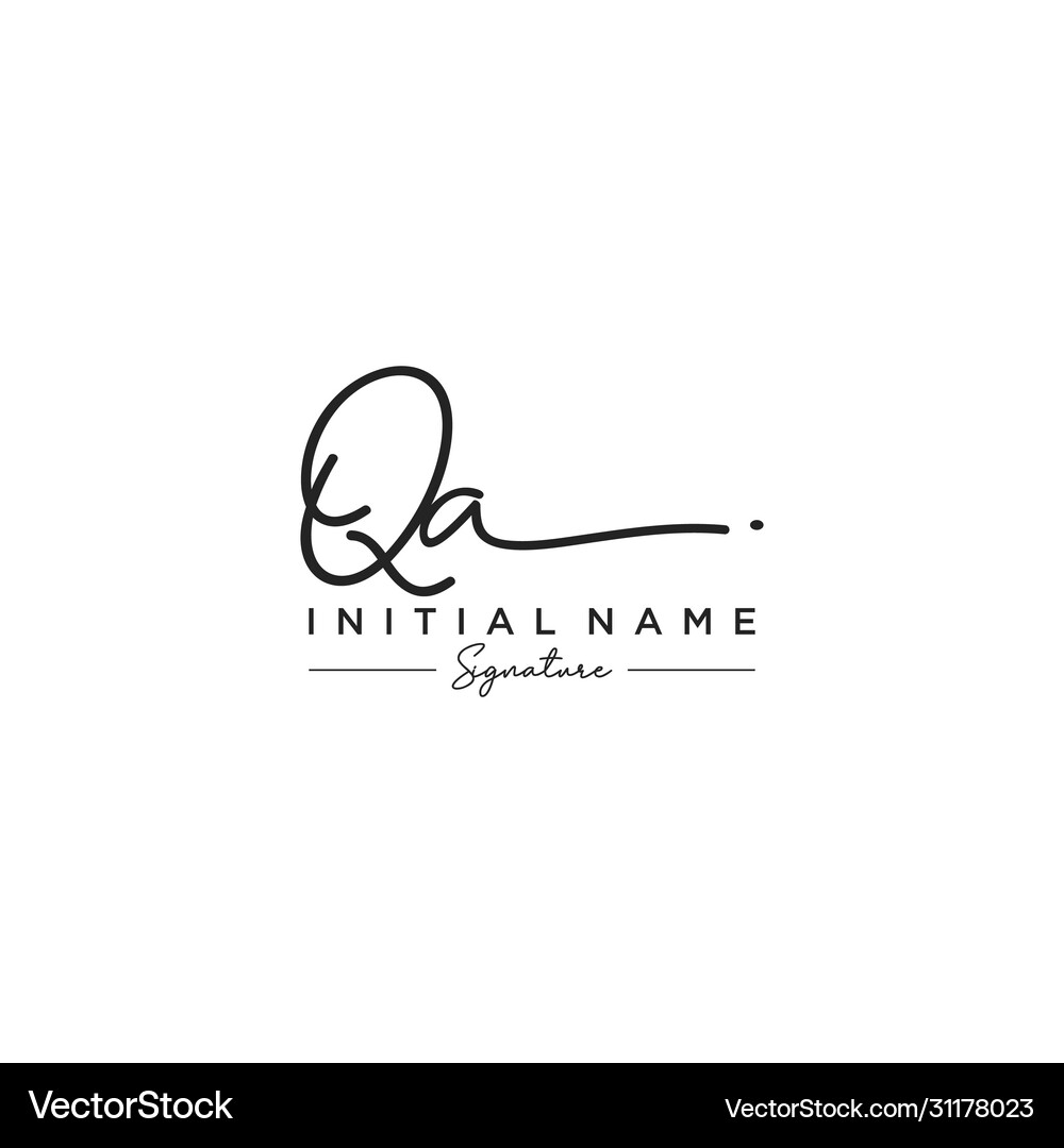 Letter qa signature logo template Royalty Free Vector Image