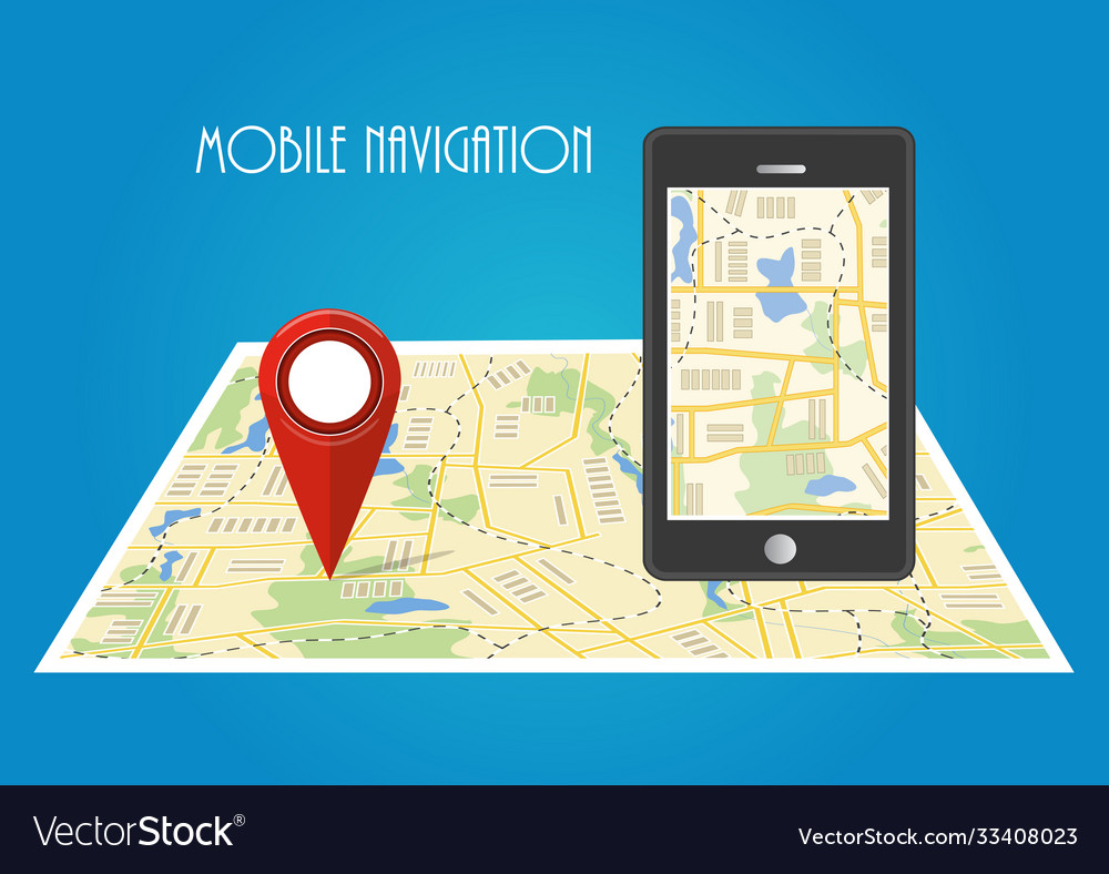 Map concept mobile navigation delivery Royalty Free Vector