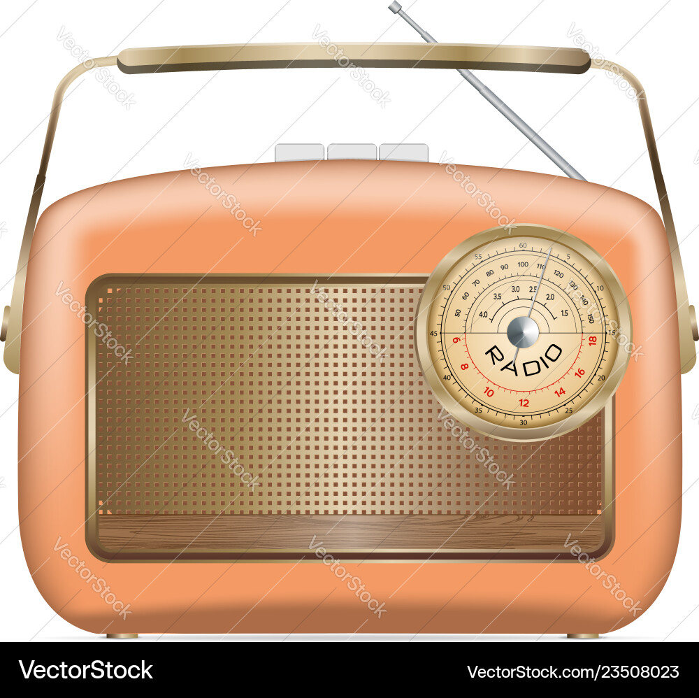 Old radio icon realistic style Royalty Free Vector Image