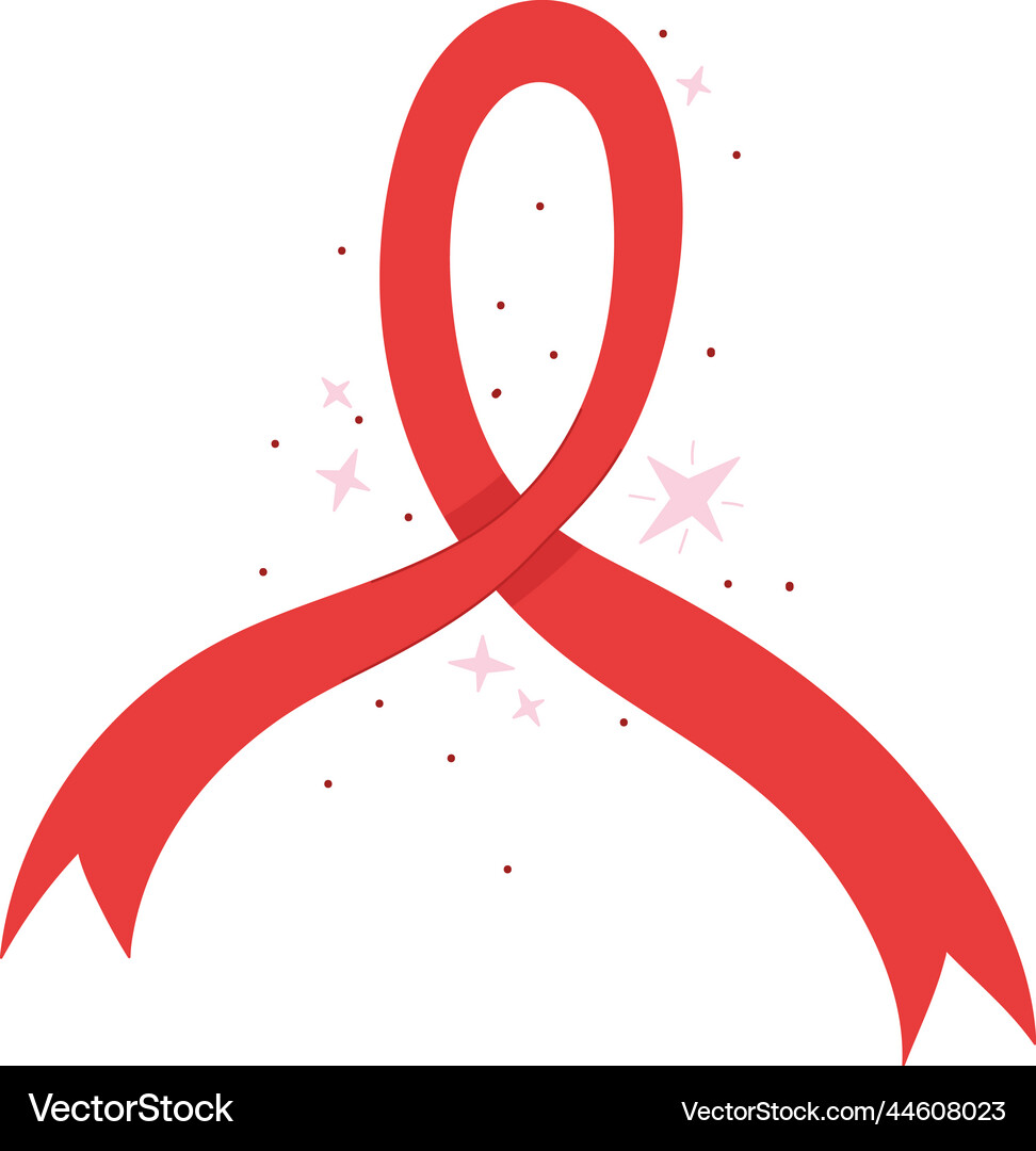 Red world aids day ribbon Royalty Free Vector Image