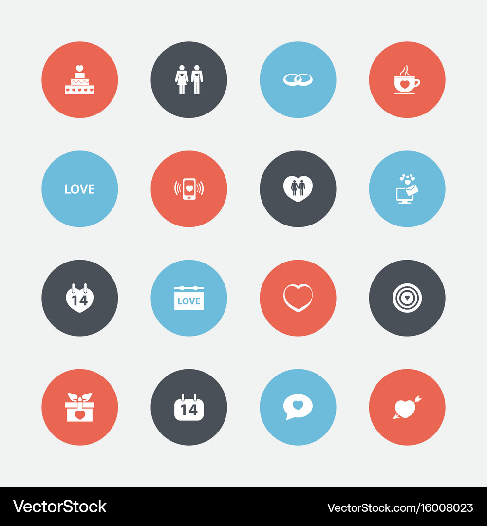 Set 16 editable love icons includes symbols Vector Image