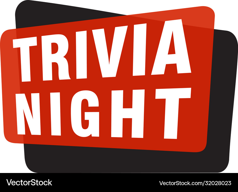 Trivia night labels banners ribbon design Vector Image