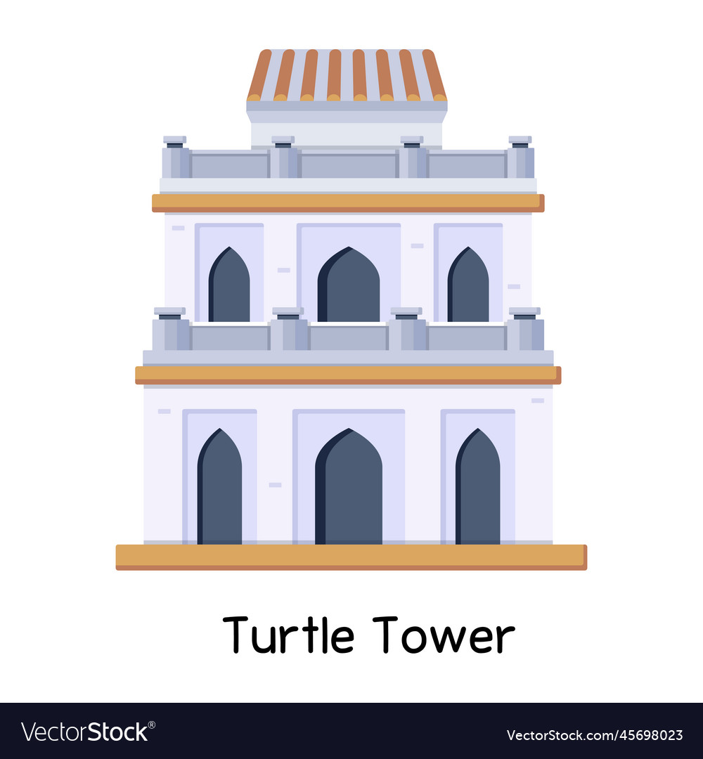 Turtle tower Royalty Free Vector Image - VectorStock