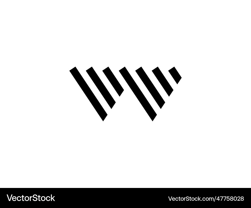 Abstract monogram letter w or m with line style Vector Image