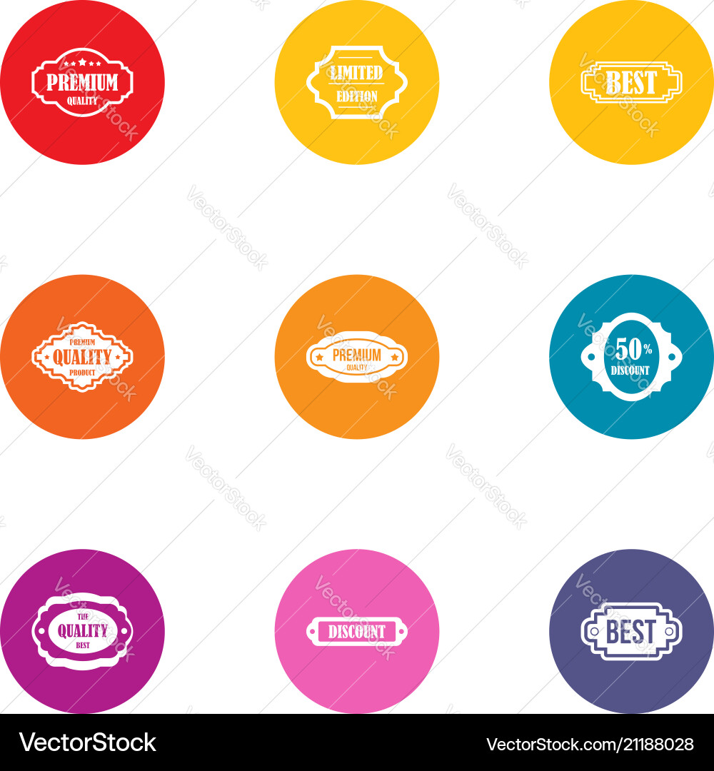 Best buy icons set flat style Royalty Free Vector Image
