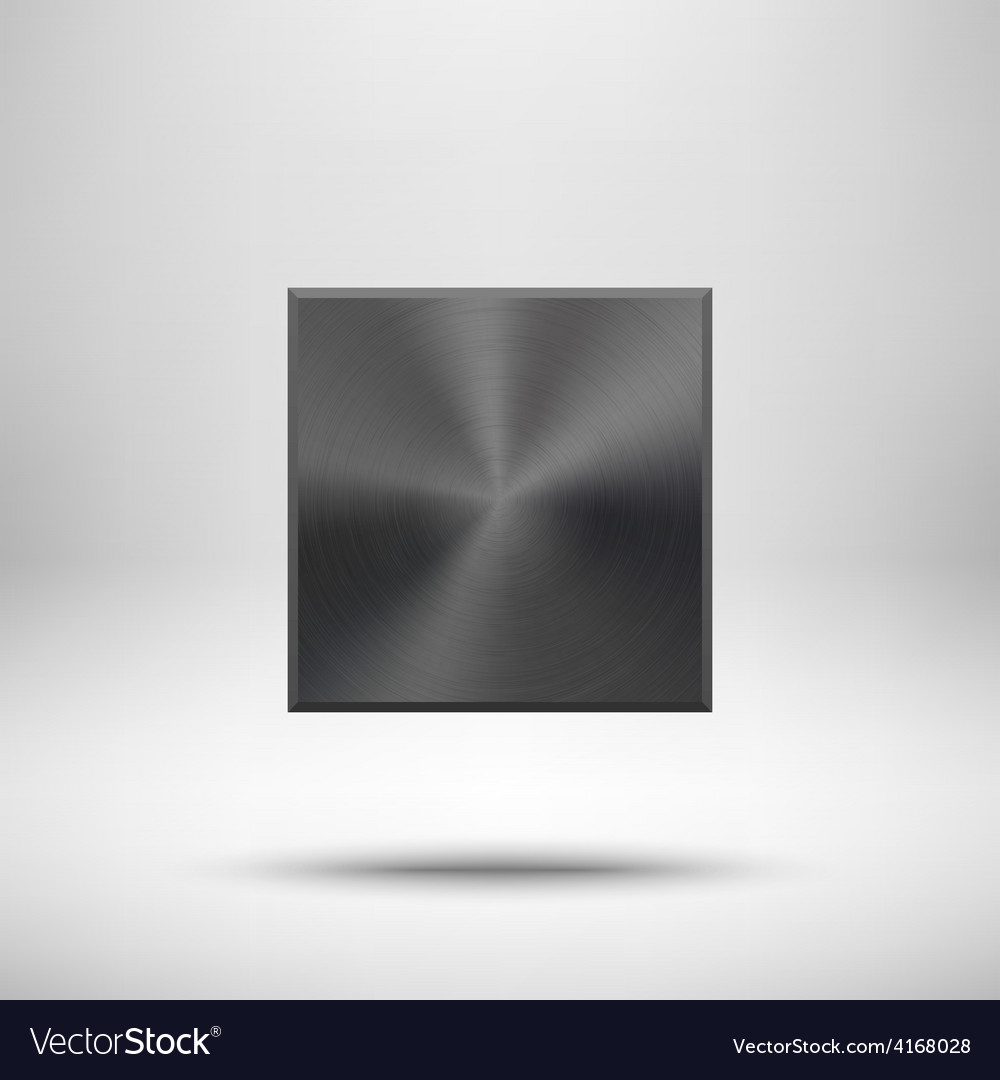 Black abstract square button template Royalty Free Vector