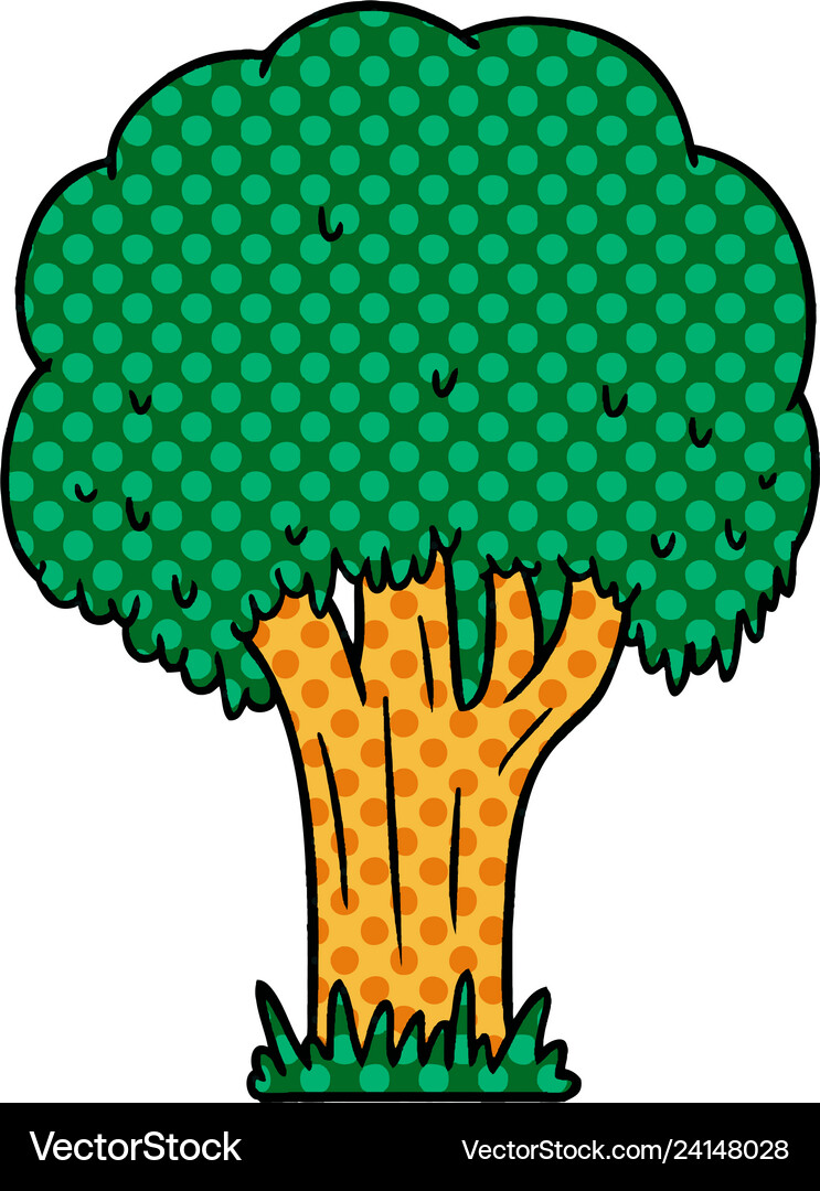 Cartoon doodle of a summer tree Royalty Free Vector Image