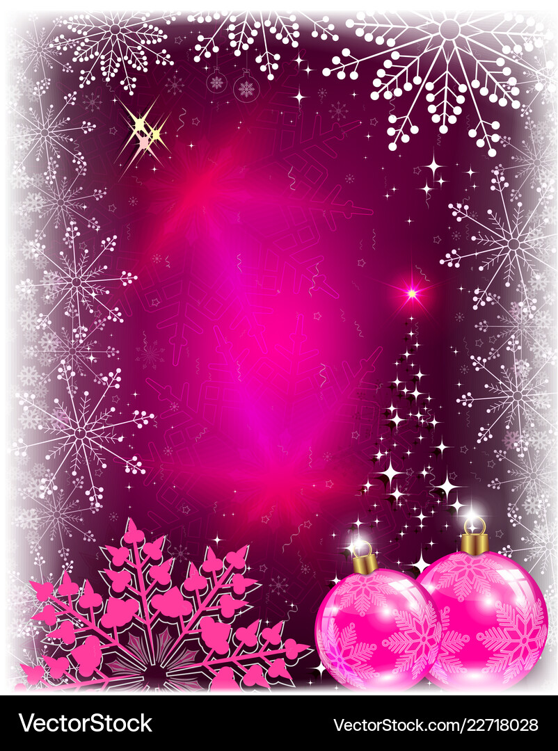 Christmas pink card with abstract shiny Royalty Free Vector