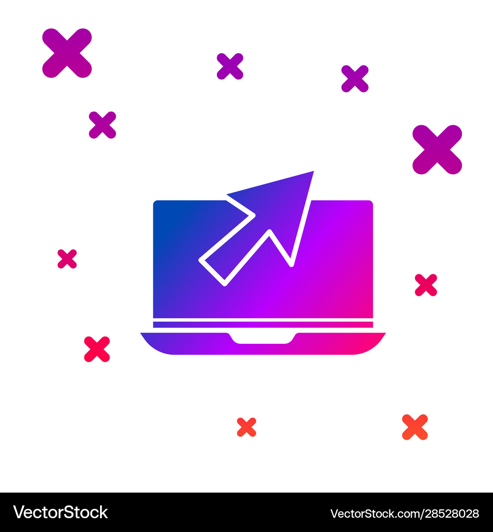 Color laptop and cursor icon isolated on white Vector Image
