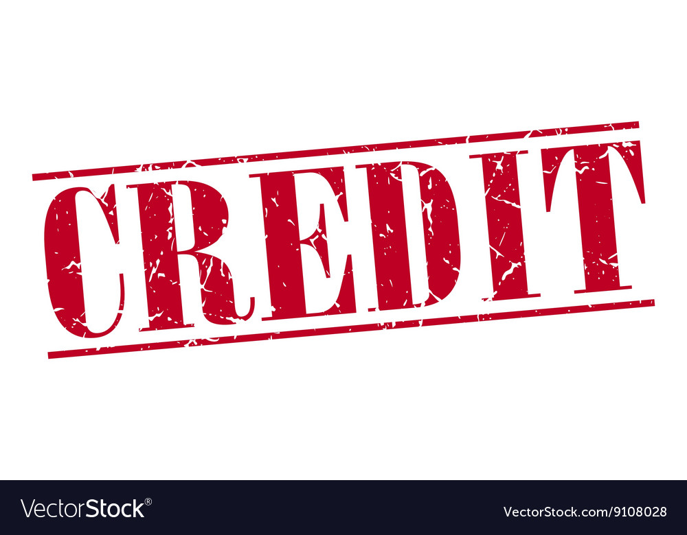 Credit red grunge vintage stamp isolated on white Vector Image