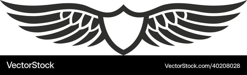 Eagle wings emblem retro label air flight sign Vector Image