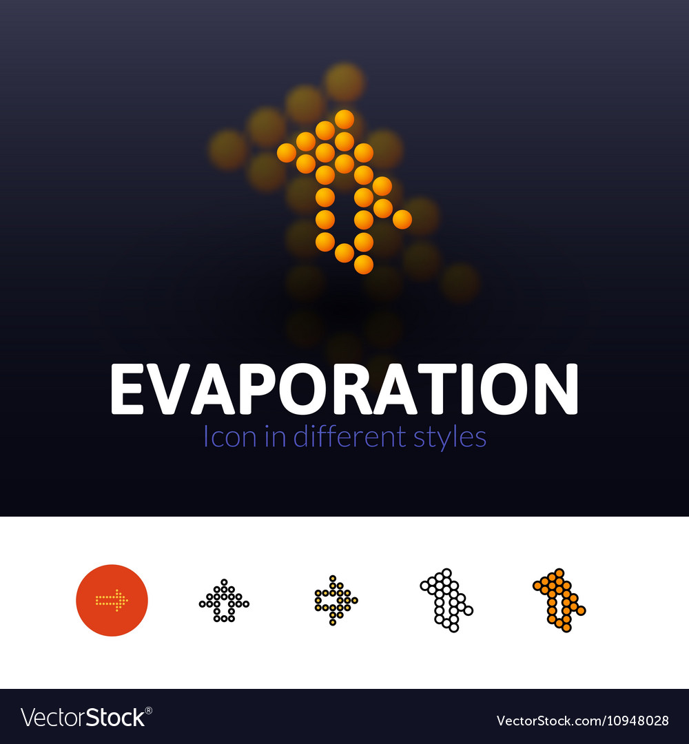 Evaporation icon in different style Royalty Free Vector Evaporation icon in different style Royalty Free Vector