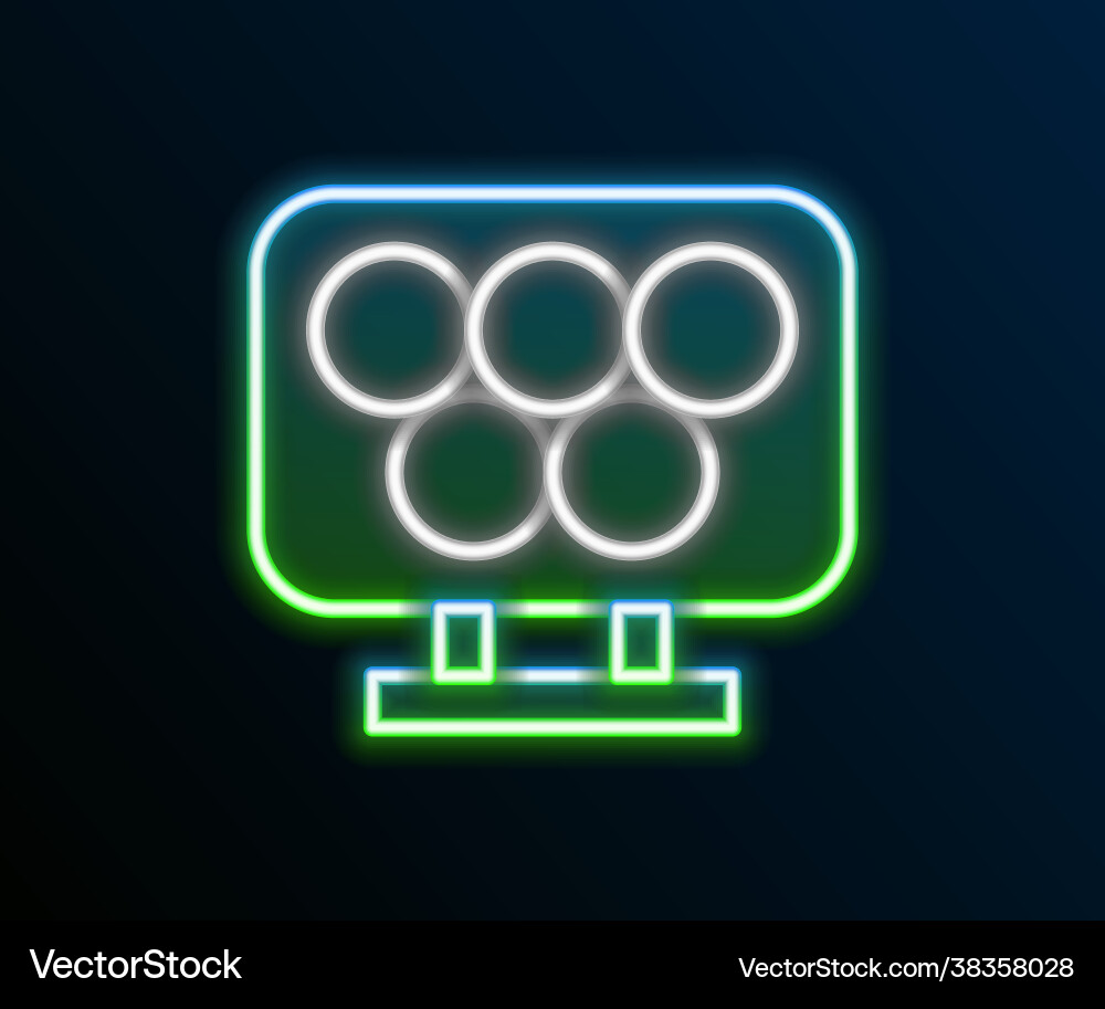 Glowing neon line olympic rings icon isolated Vector Image