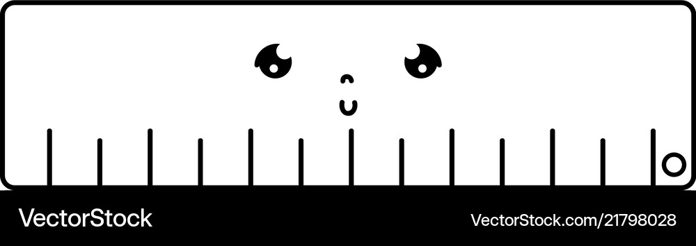 Line kawaii nice ruler school utensil Royalty Free Vector