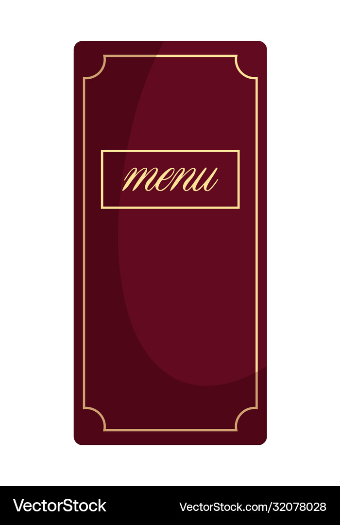 Red menu restaurant paper book isolated on white Vector Image