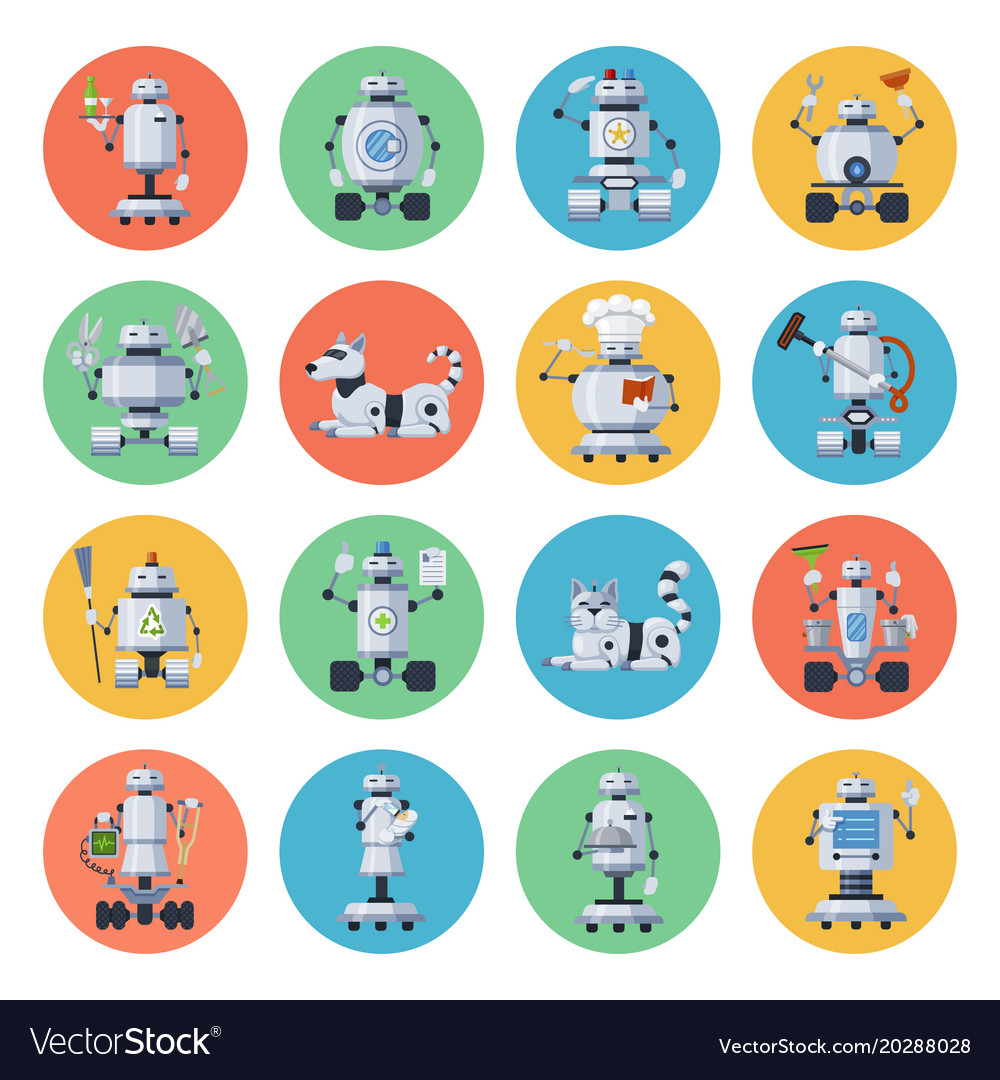 Robot icon set Royalty Free Vector Image - VectorStock