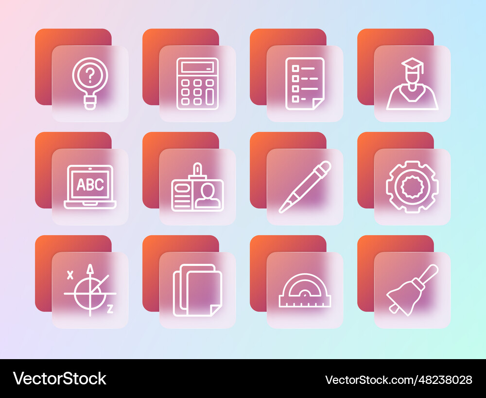 Set line graduate and graduation cap file Vector Image