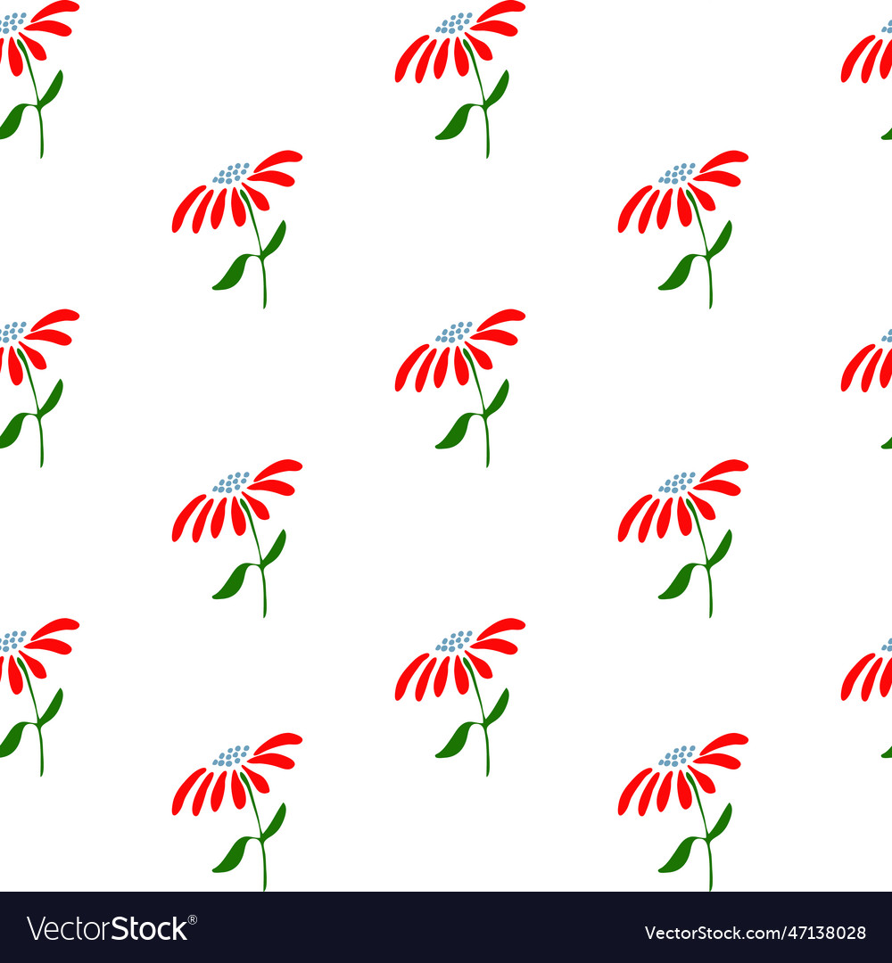Single flower seamless pattern Royalty Free Vector Image