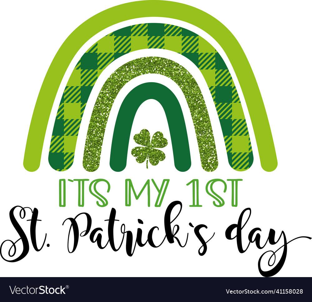 St patricks day rainbow cute boho Royalty Free Vector Image