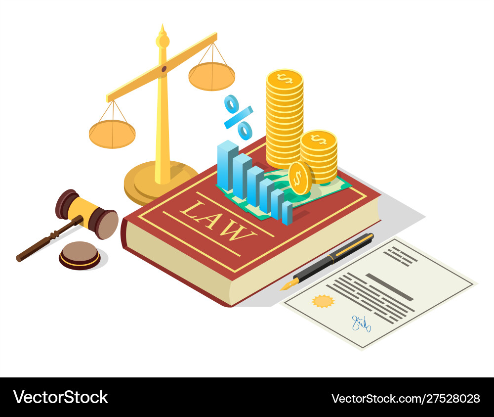 Taxes law concept flat isometric Royalty Free Vector Image