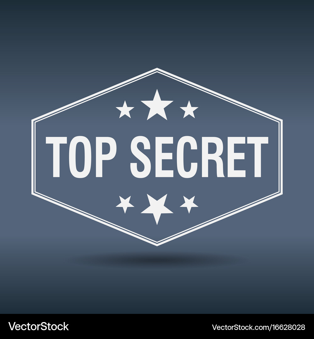 Top secret hexagonal white vintage retro style Vector Image