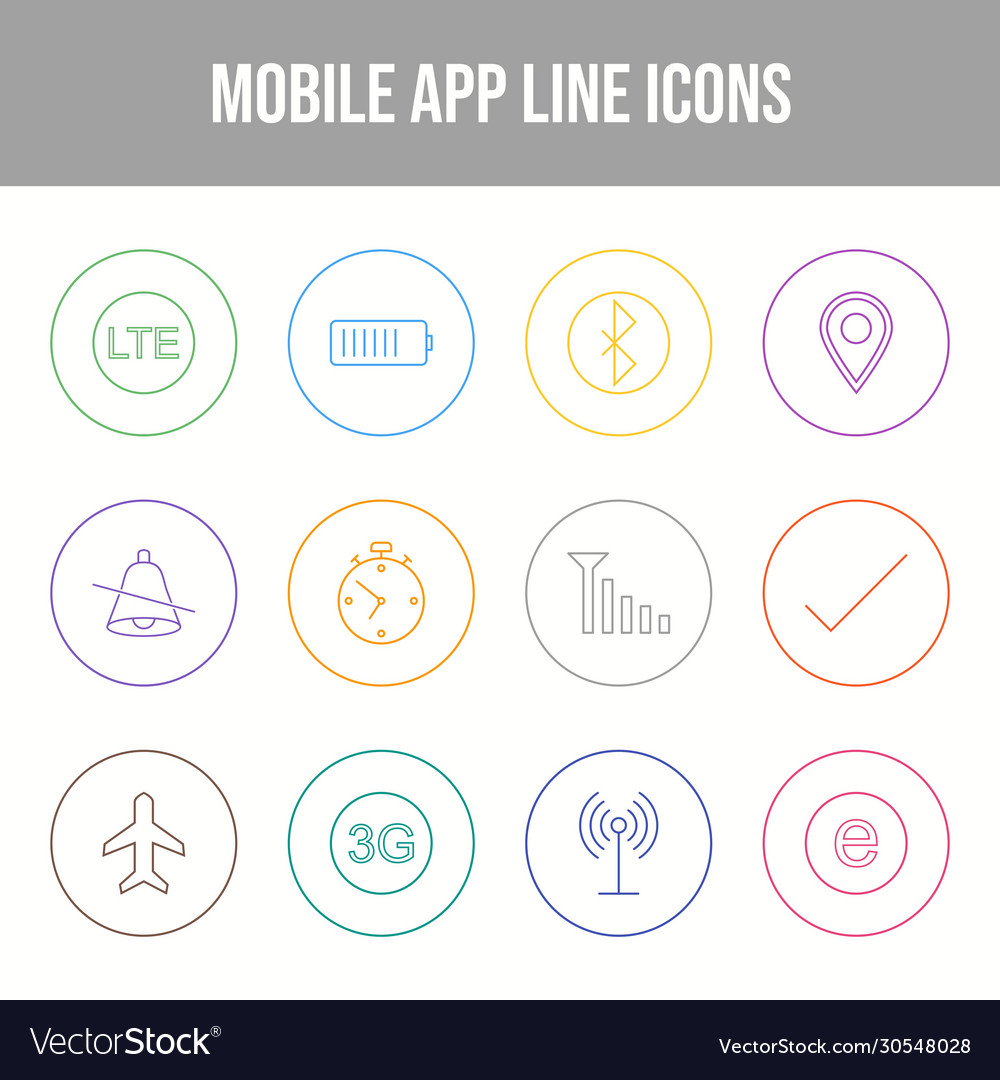 Unique mobile apps icons set Royalty Free Vector Image Unique mobile apps icons set Royalty Free Vector Image