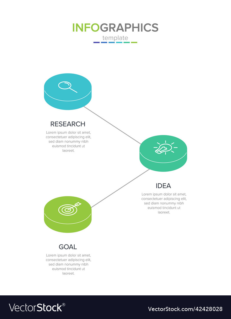 Vertical infographic design with icons and 3 Vector Image