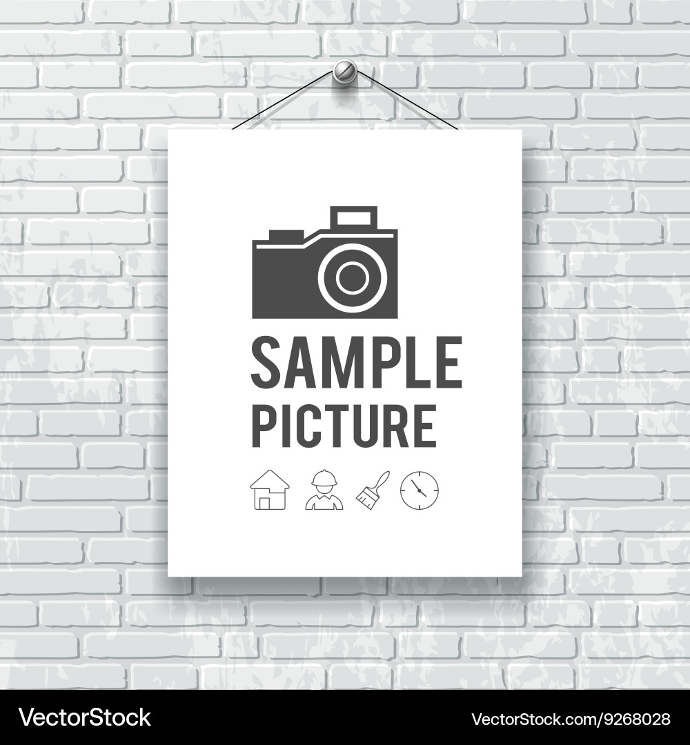 White paper on gray block wall background Vector Image